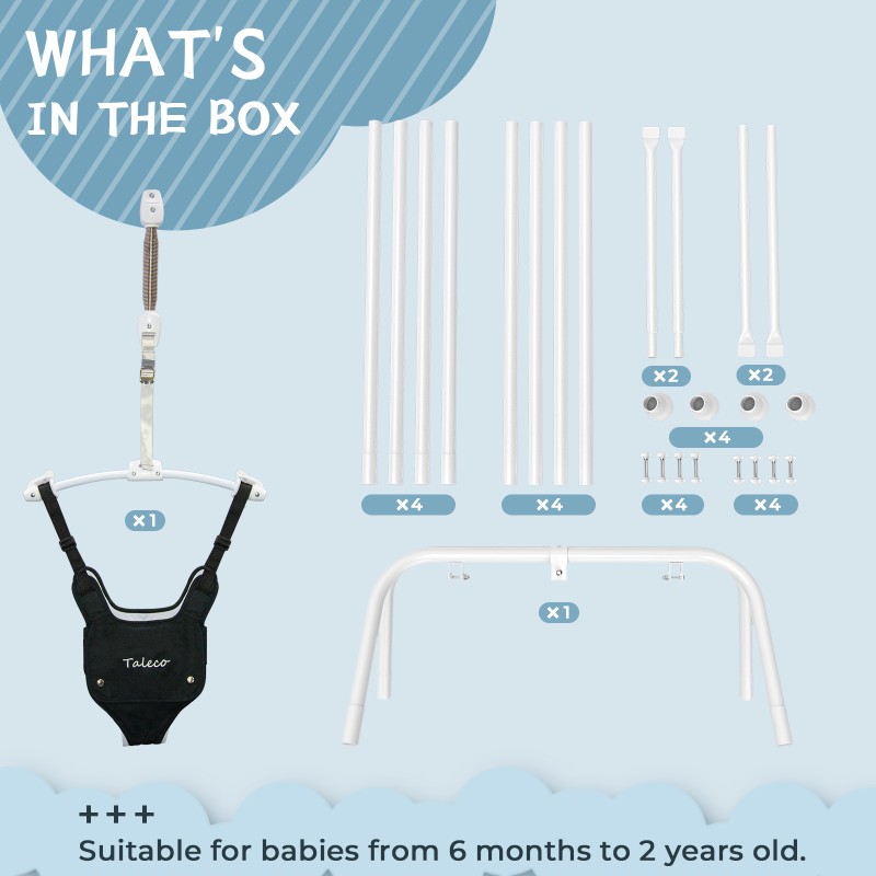 Baby Jumper with Stand,Baby Bouncer,Easy Set-Up,Baby Exerciser for ...